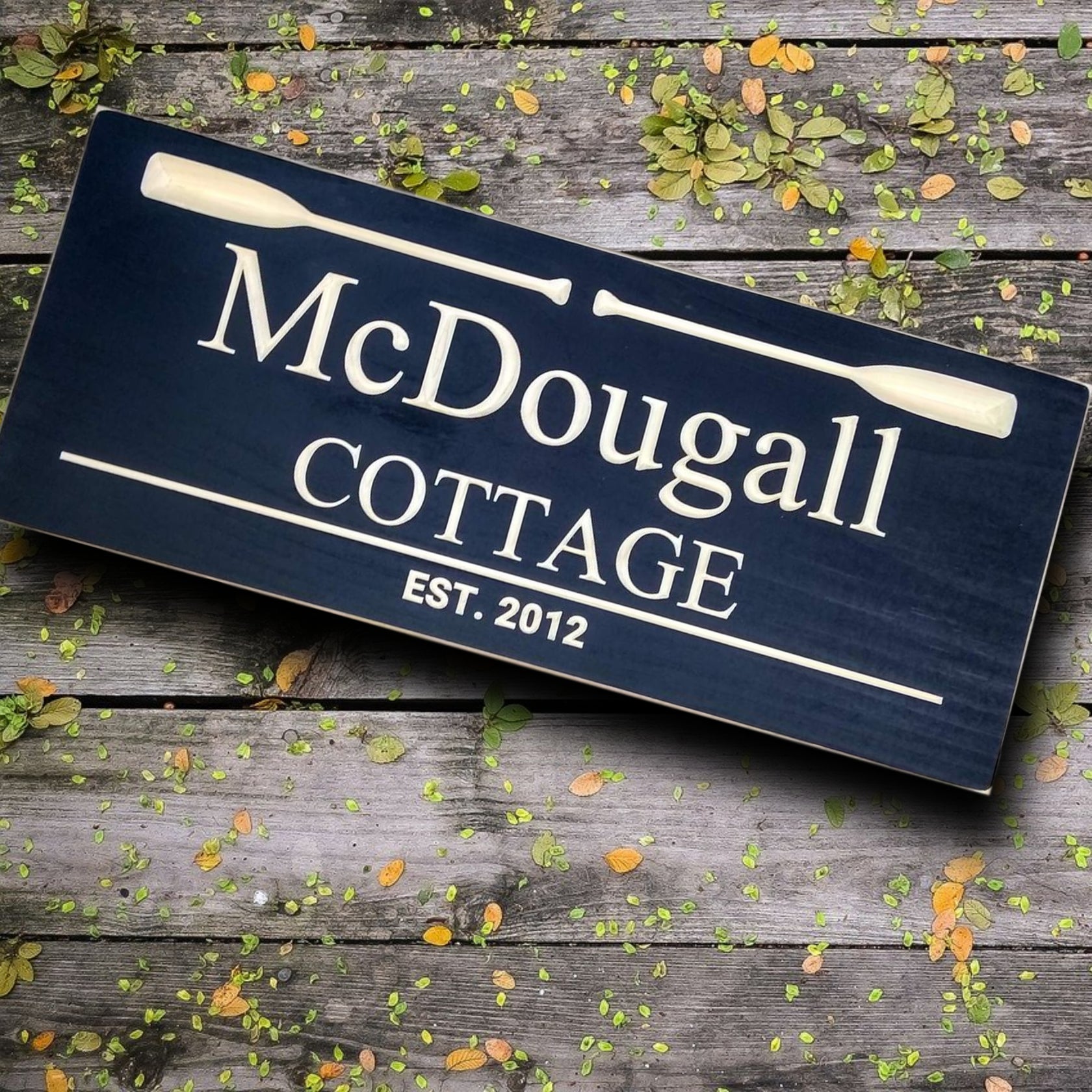 Wooden Cottage Sign, personalized lake house sign,Black Carved Plaque ...