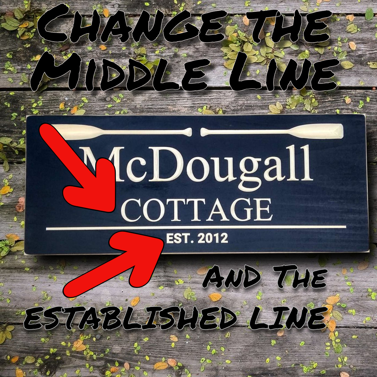 Wooden Cottage Sign, personalized lake house sign,Black Carved Plaque ...