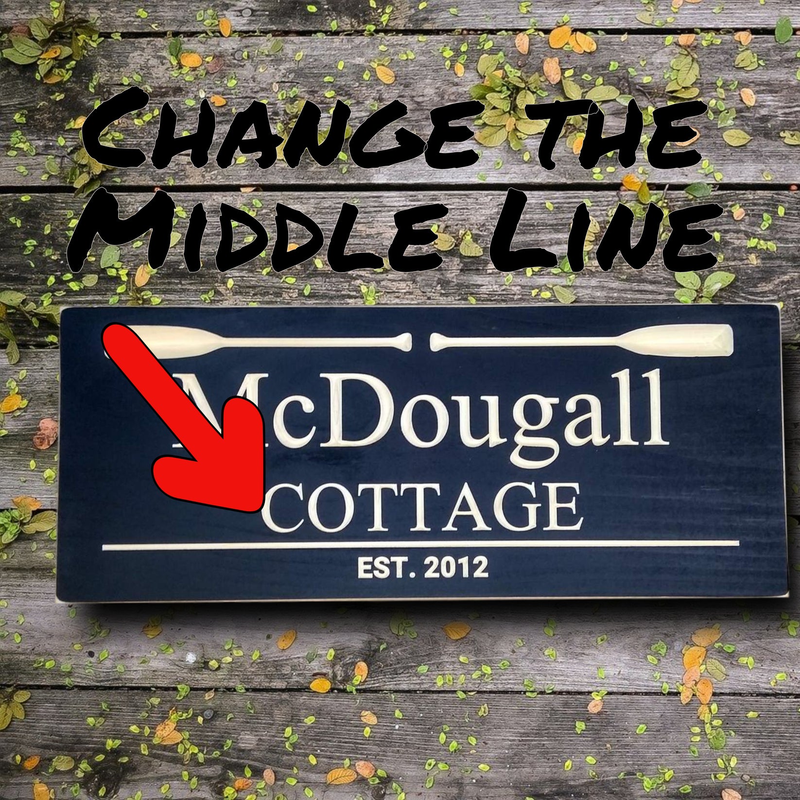 Wooden Cottage Sign, personalized lake house sign,Black Carved Plaque ...